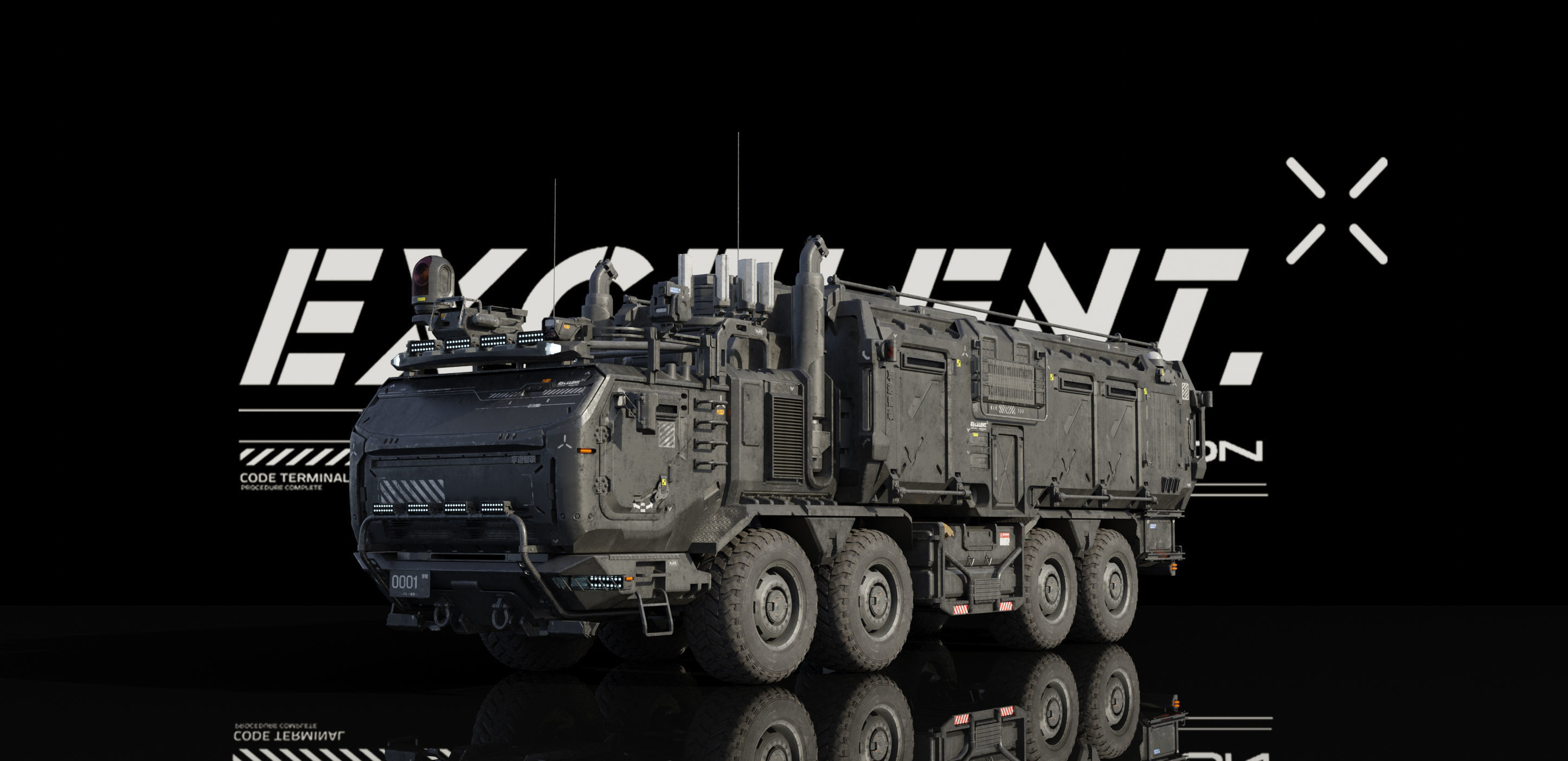 military cyber track 3D model rigged | CGTrader