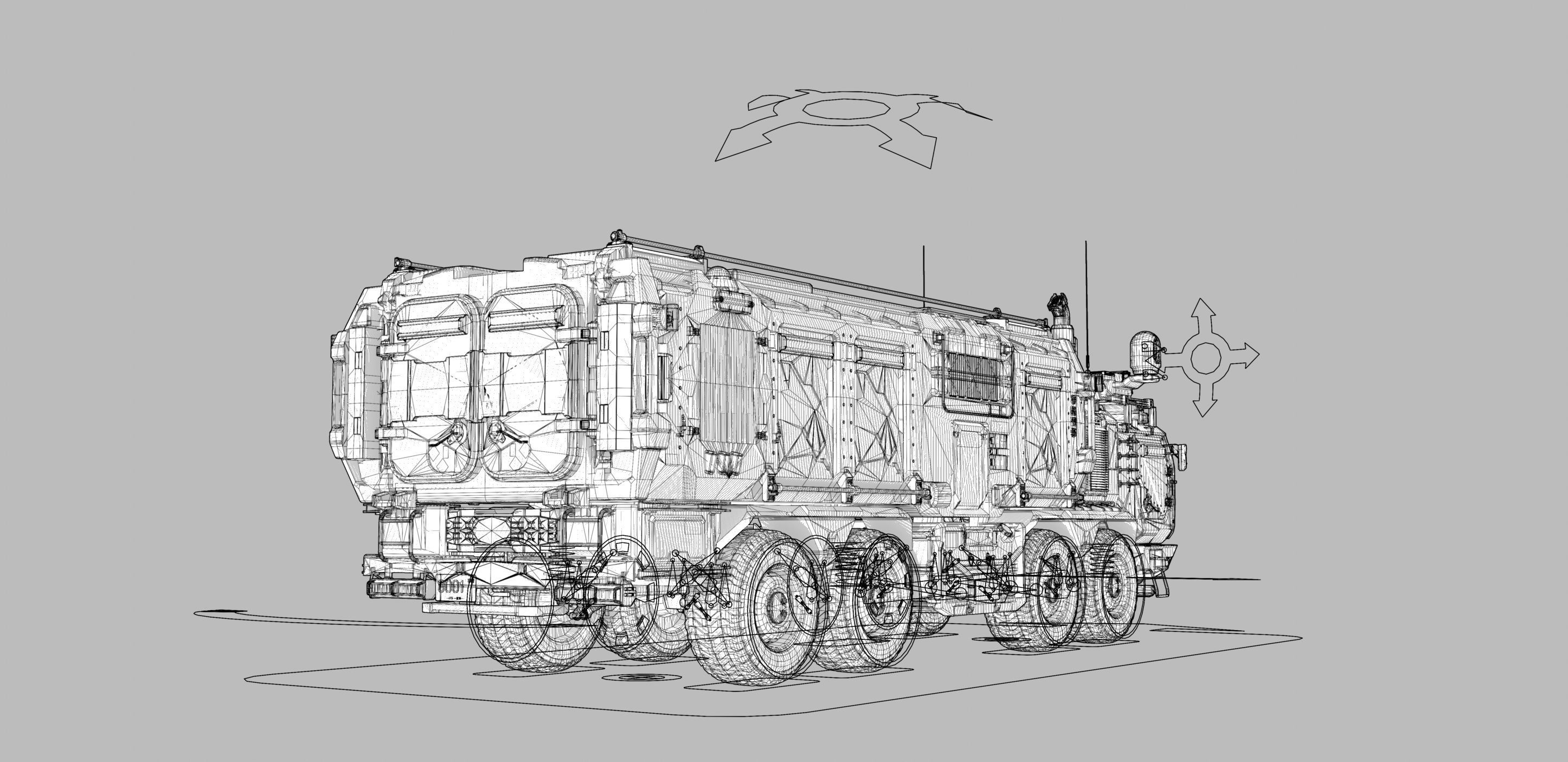 military cyber track 3D model rigged | CGTrader