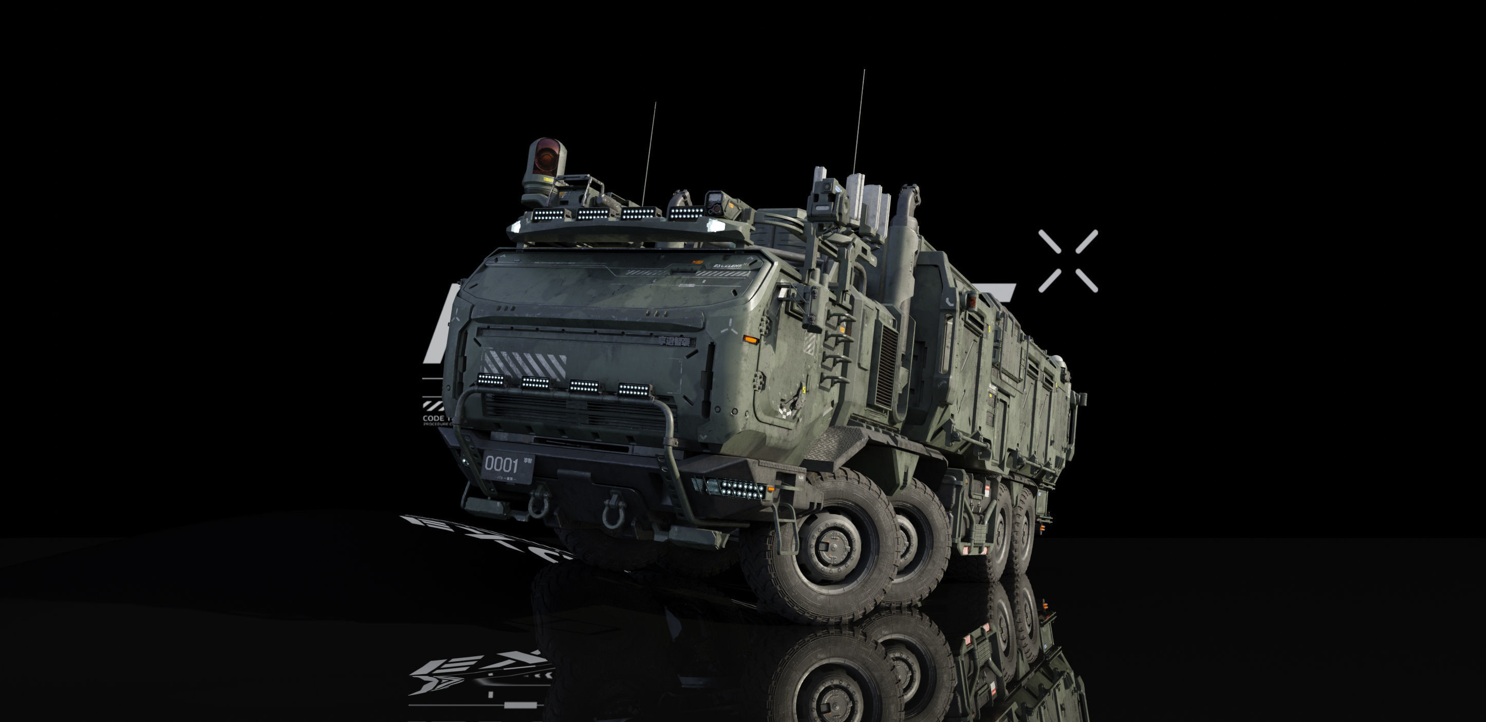 military cyber track 3D model rigged | CGTrader