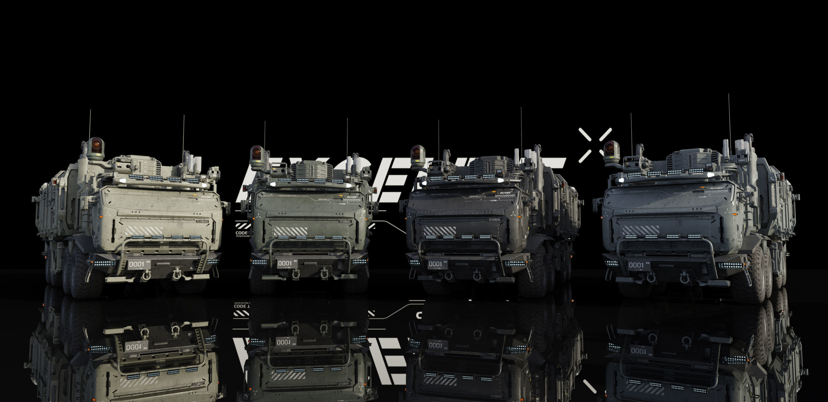 military cyber track 3D model rigged | CGTrader