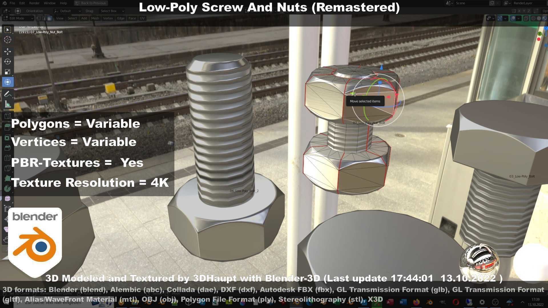 3D model Low-Poly Screw and Nuts - Remastered VR / AR / low-poly | CGTrader