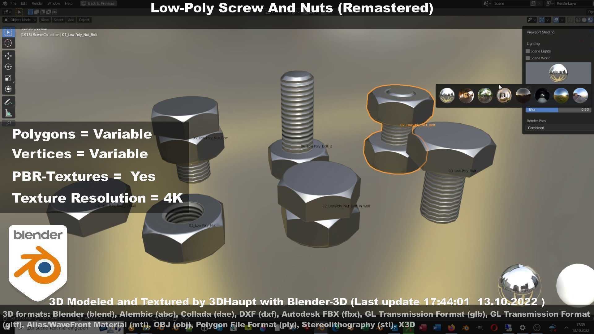 3D model Low-Poly Screw and Nuts - Remastered VR / AR / low-poly | CGTrader