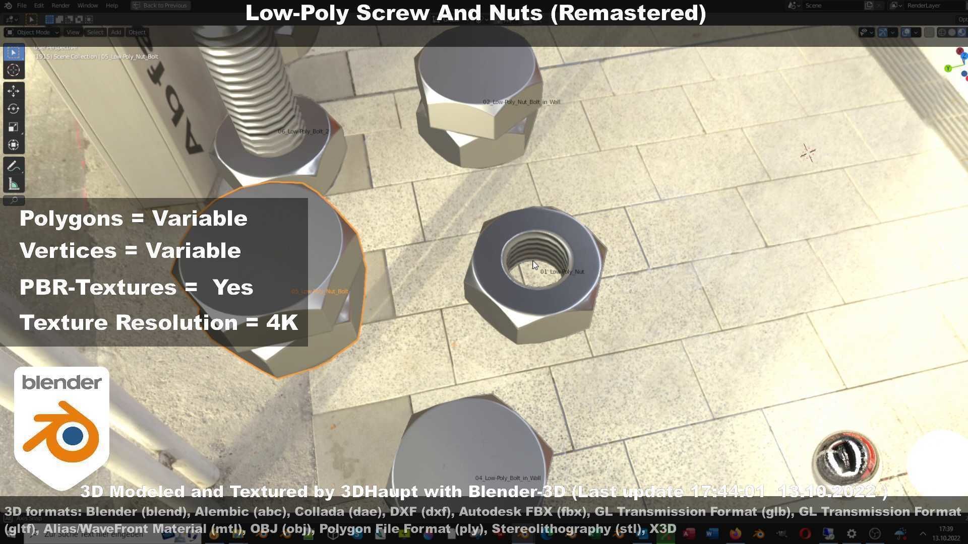 3D model Low-Poly Screw and Nuts - Remastered VR / AR / low-poly | CGTrader
