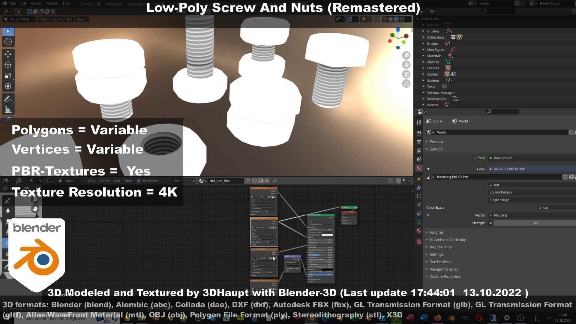 3D model Low-Poly Screw and Nuts - Remastered VR / AR / low-poly | CGTrader