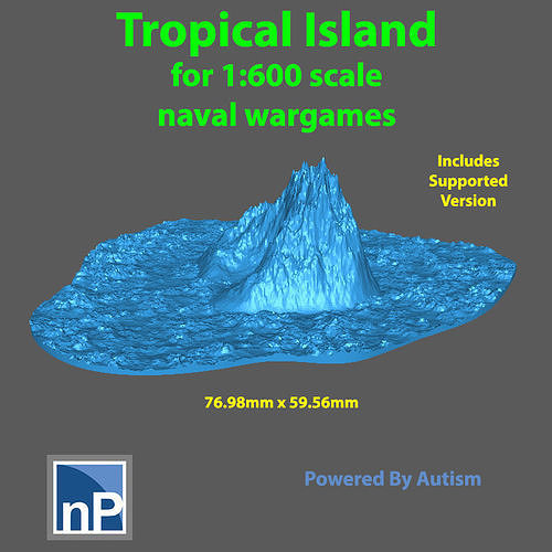 1-600 scale Tropical Island 01 free 3D model 3D printable | CGTrader
