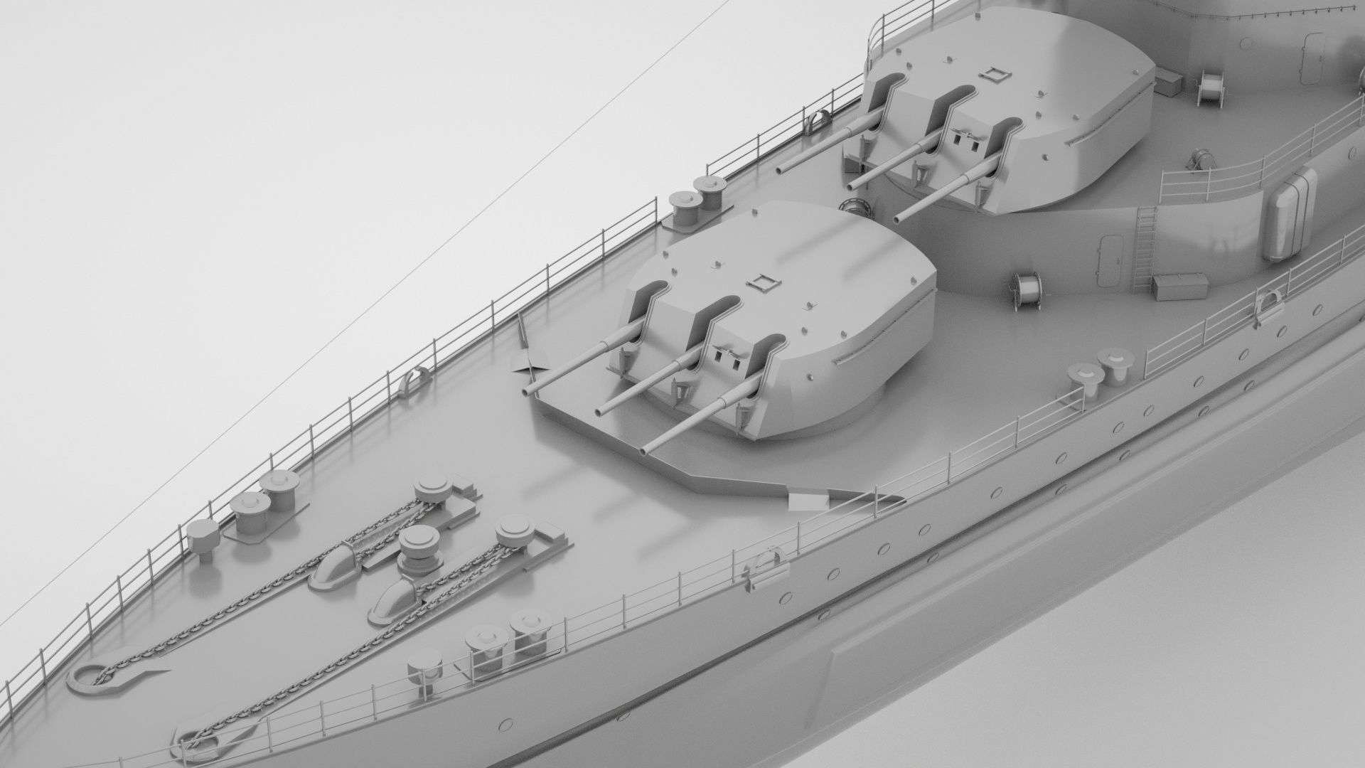 HMS Belfast Town Class Royal Navy Cruiser 3D model rigged | CGTrader