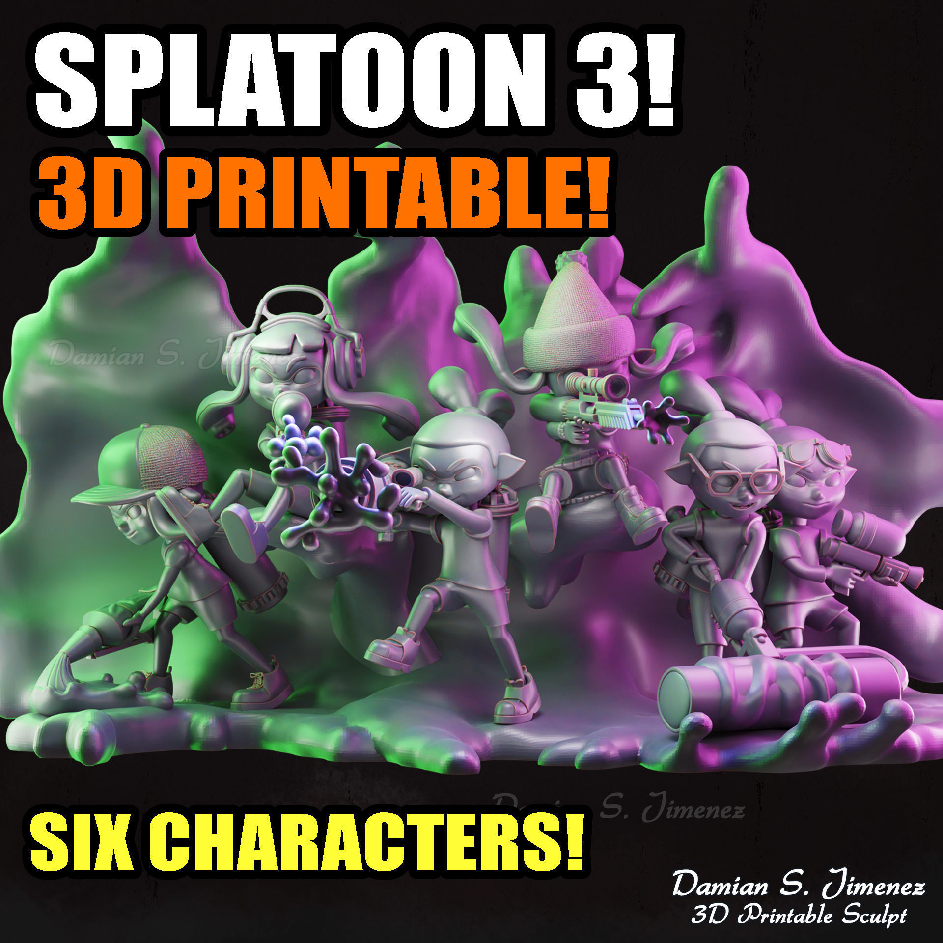 Splatoon 3 Diorama 3D Print stl Splatoon 3D Model 3D model 3D printable ...