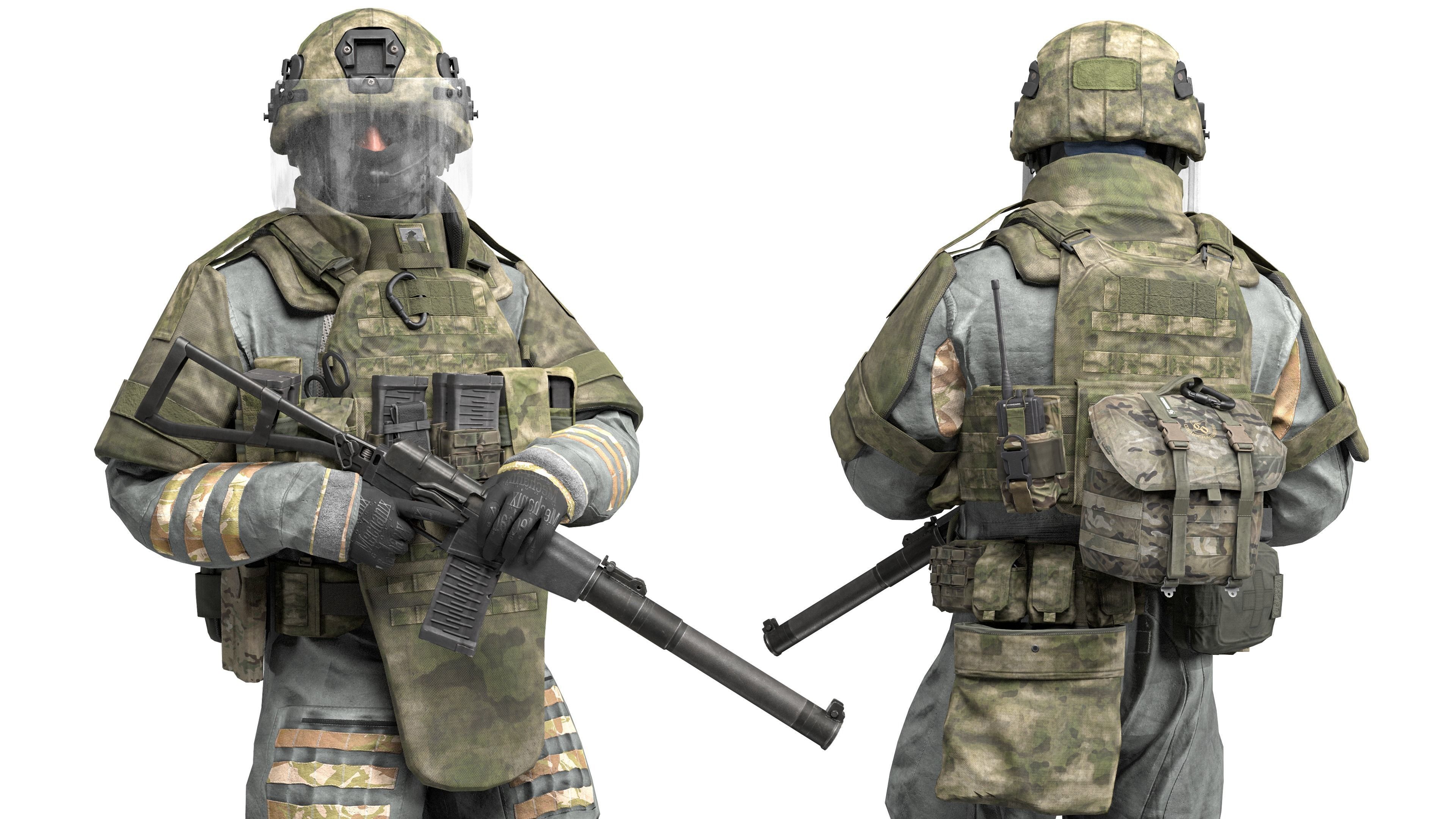 3D model MILITARY Game Ready Character Russian Assault Soldier VR / AR ...