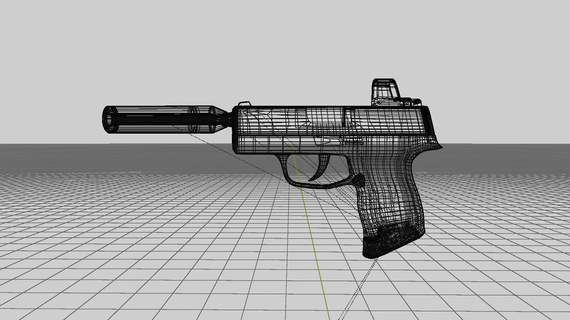 3D model Silenced Pistol with Reflex Sight P365 Sig Sauer VR / AR / low ...