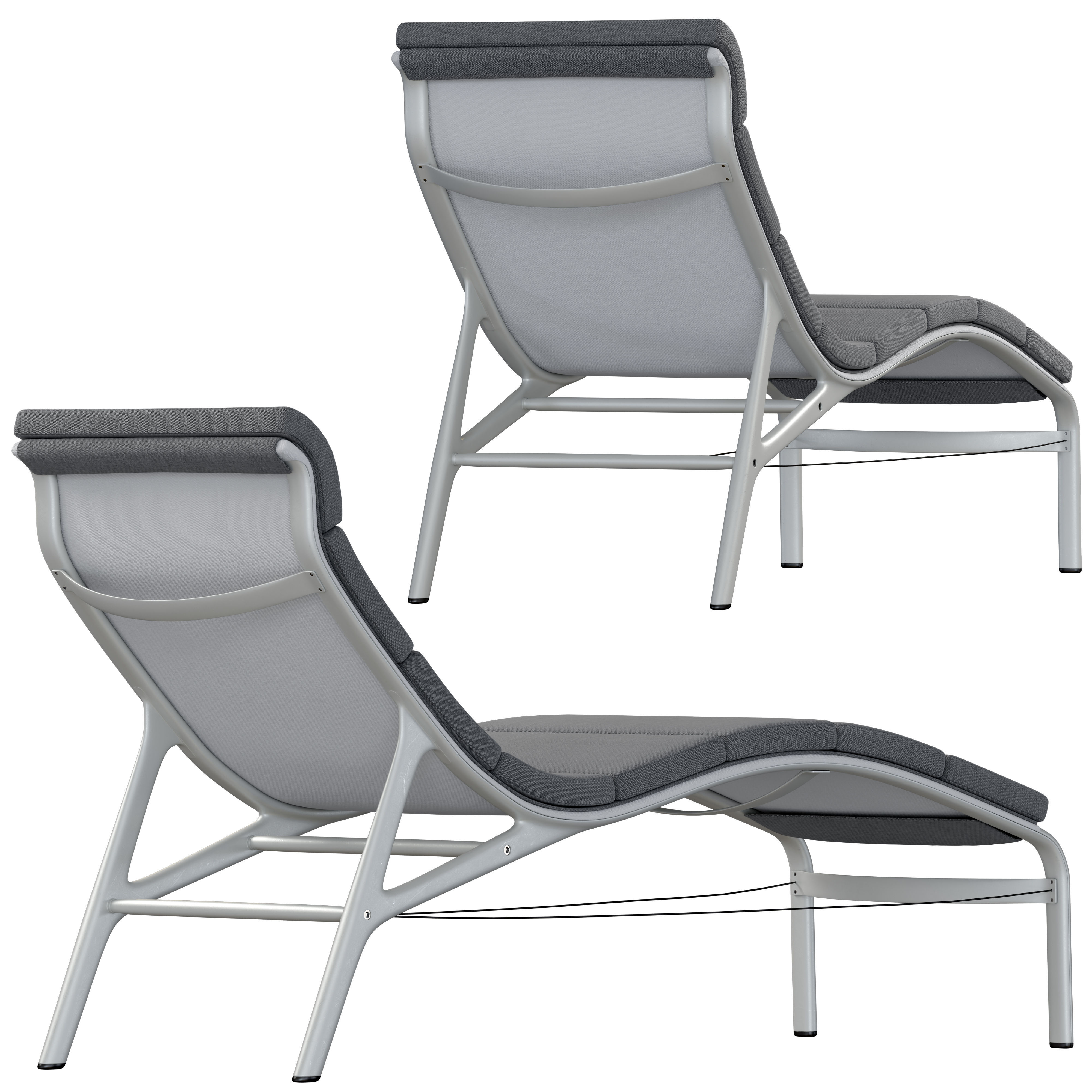 Alias Longframe soft sunbed 3D model | CGTrader