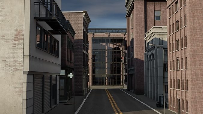 Realistic scifi city town landscape 3D model | CGTrader