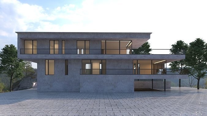 3D model vila house 02 VR / AR / low-poly | CGTrader