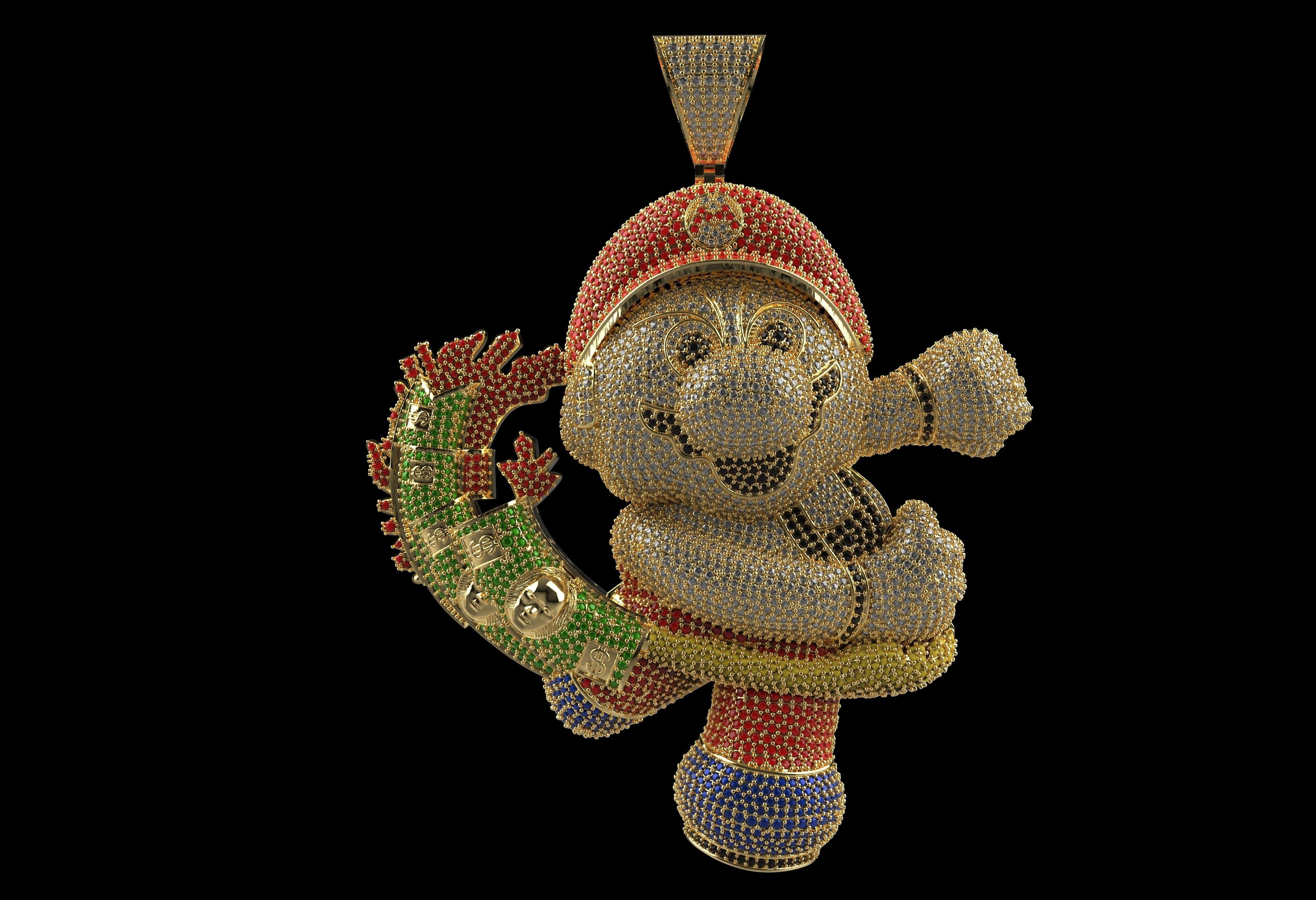 Super Mario Pendant Hip Hop 3D model 3D printable | CGTrader