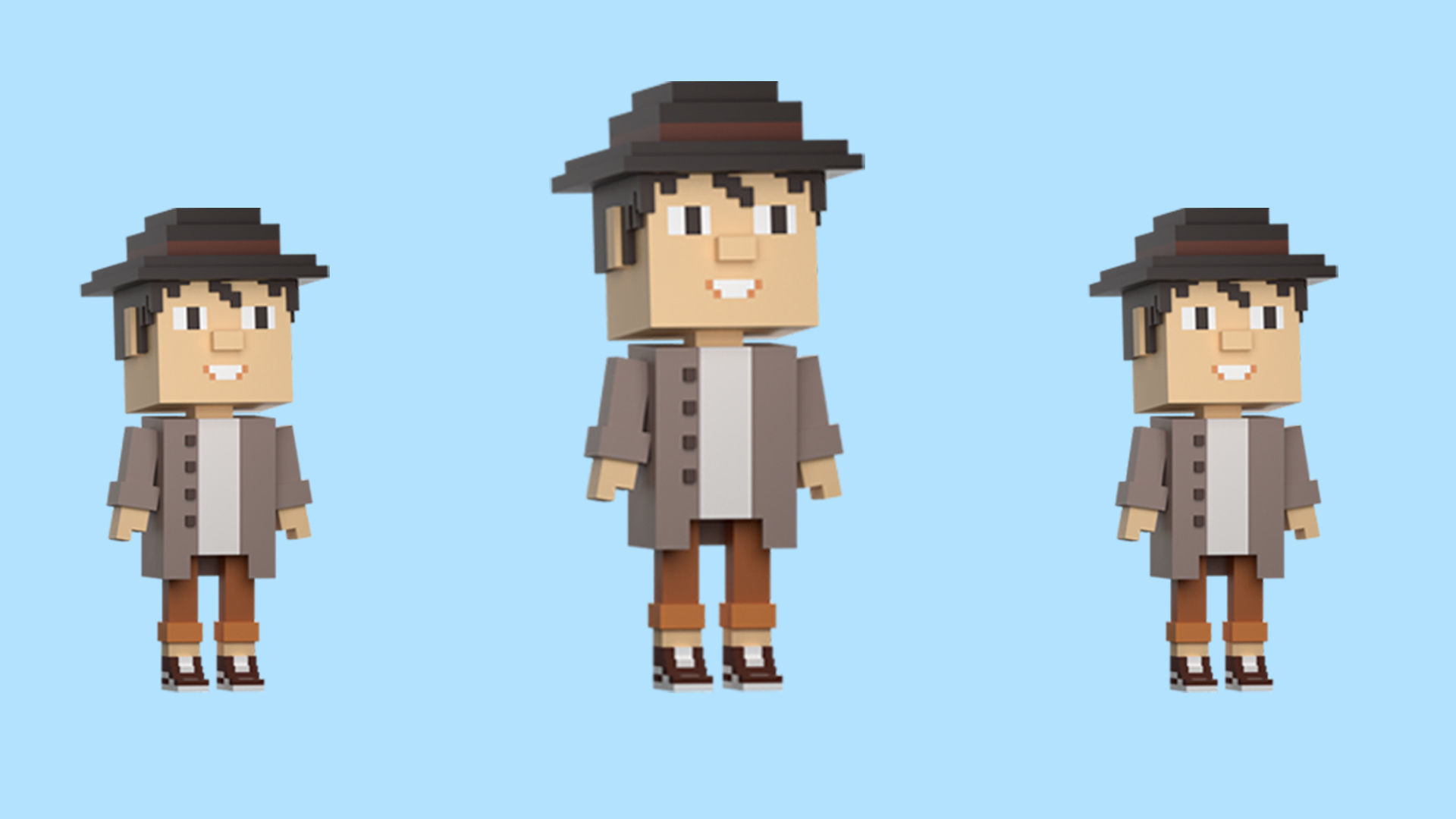 3D model Low poly characters 4 in voxel style VR / AR / low-poly | CGTrader
