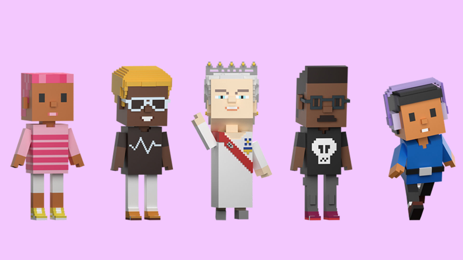 3D model Low poly characters 4 in voxel style VR / AR / low-poly | CGTrader