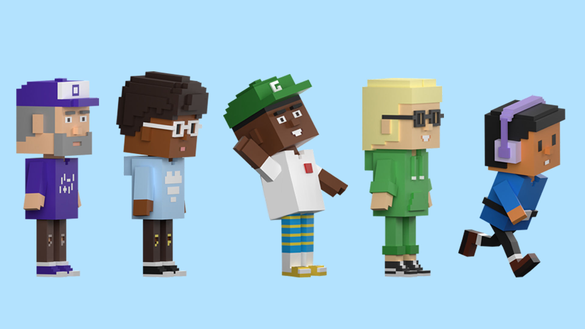3D model Low poly characters 4 in voxel style VR / AR / low-poly | CGTrader
