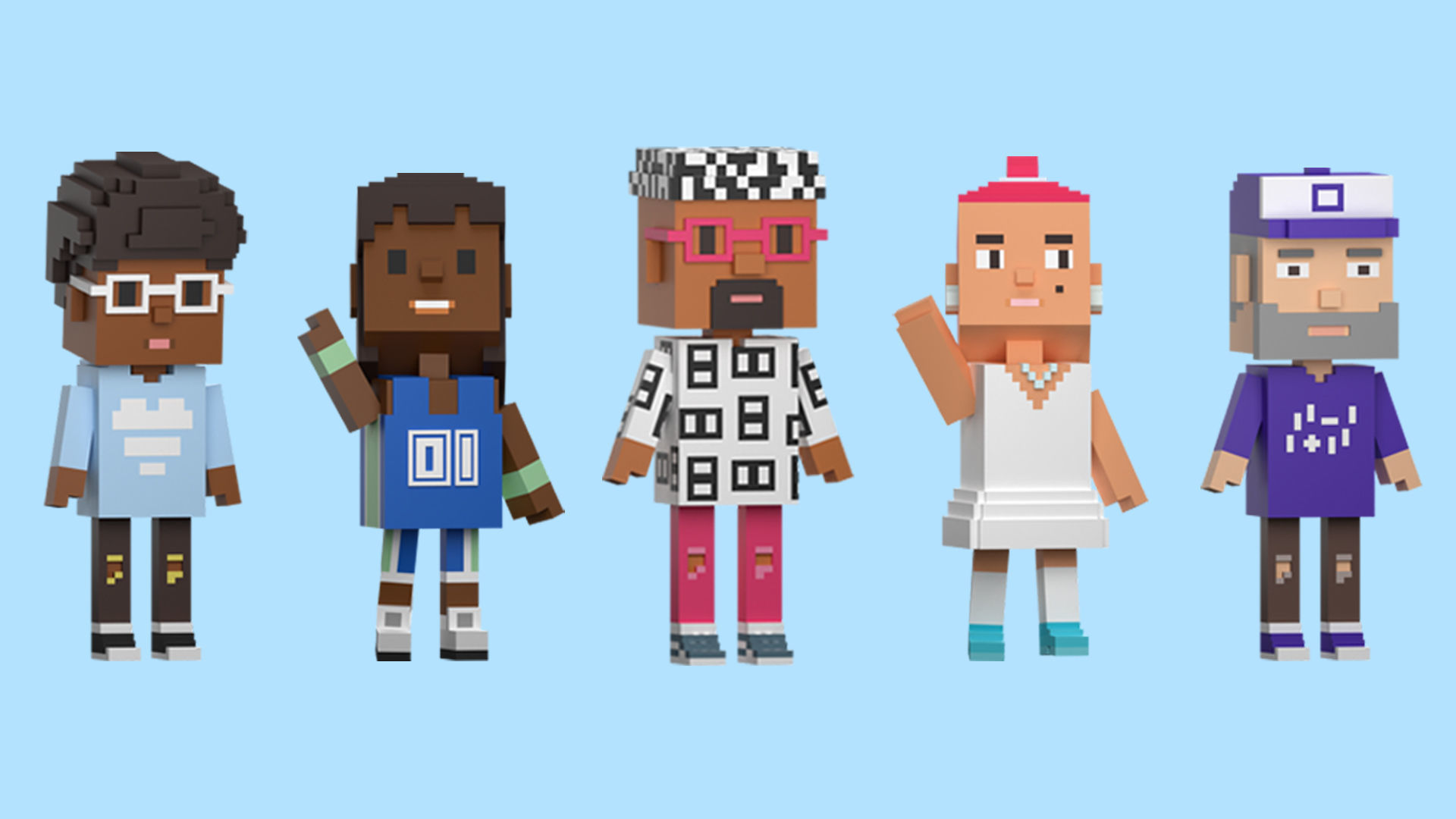 3D model Low poly characters 4 in voxel style VR / AR / low-poly | CGTrader
