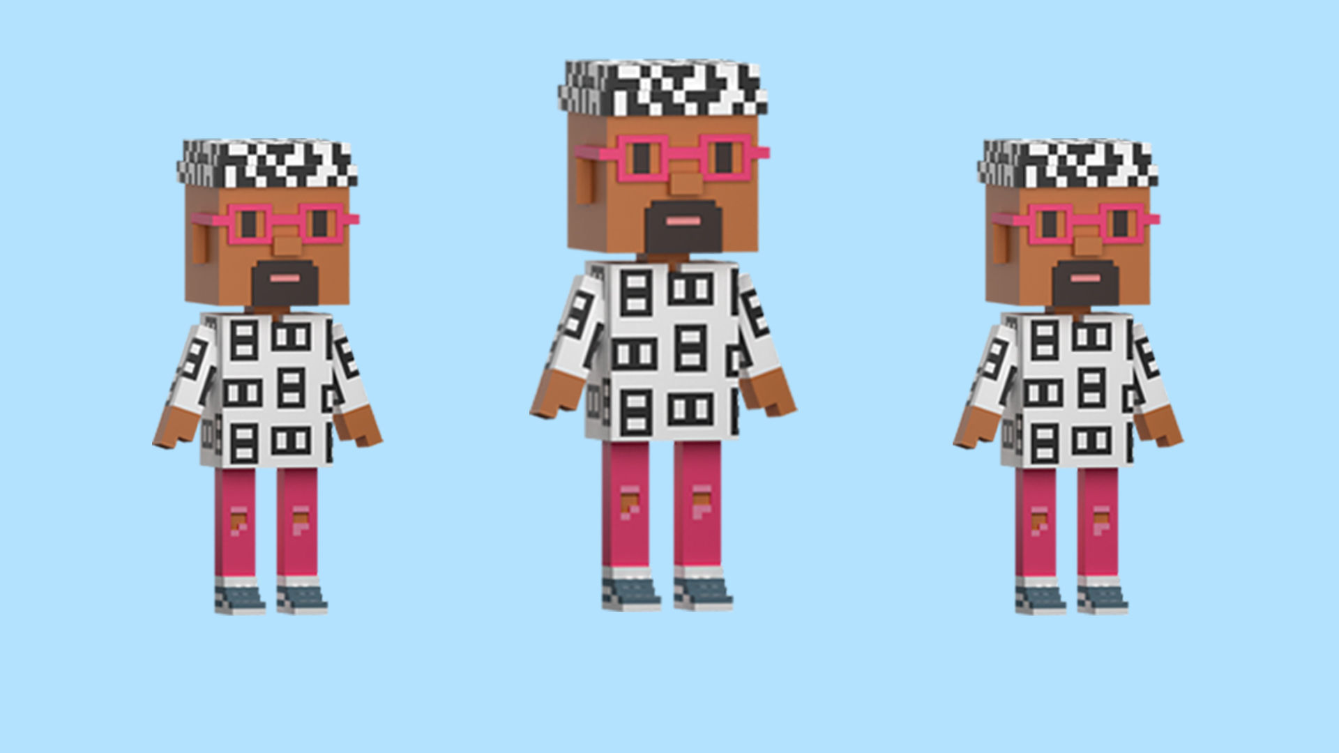 3D model Low poly characters 4 in voxel style VR / AR / low-poly | CGTrader