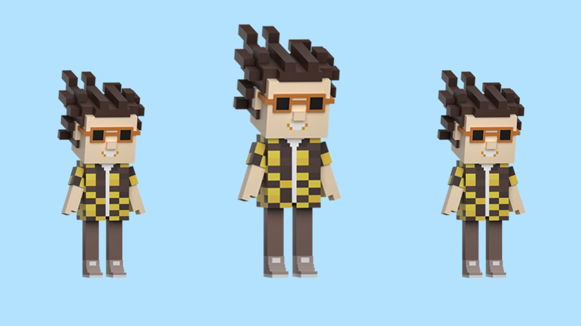 3D model Low poly characters 4 in voxel style VR / AR / low-poly | CGTrader