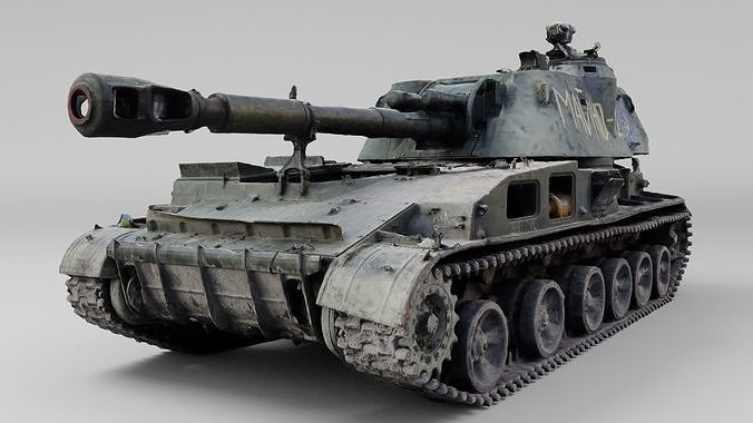 SO-152 2S3 Akatsiya self-propelled gun destroyed by Ukraine 3D model ...