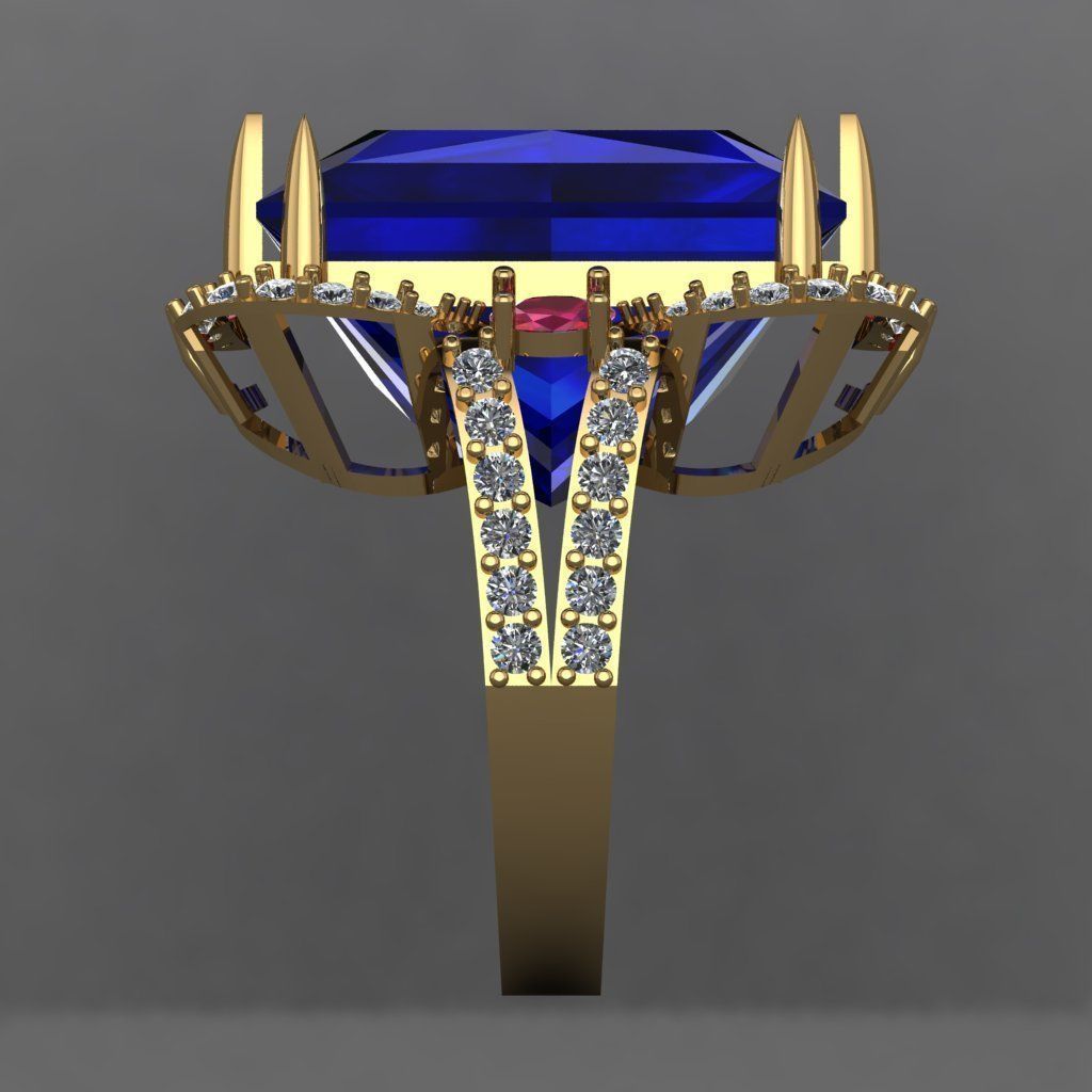 Bule Emerald stone witn Red ovels 3D Print File 3D print model free 3D ...