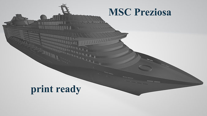 MSC Preziosa cruise ship 3D print model 3D model 3D printable | CGTrader
