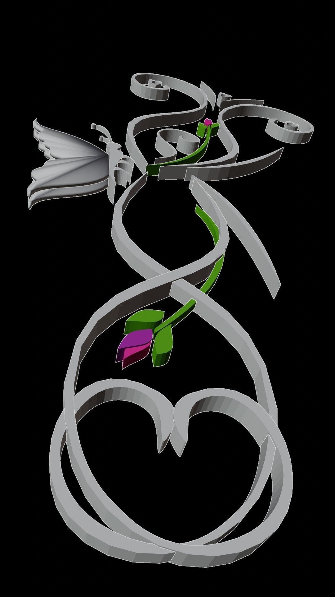 3D model Butterfly flourishes low poly VR / AR / low-poly | CGTrader