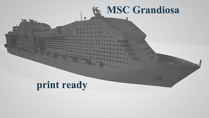 MSC Grandiosa cruise ship 3D print model 3D model 3D printable | CGTrader