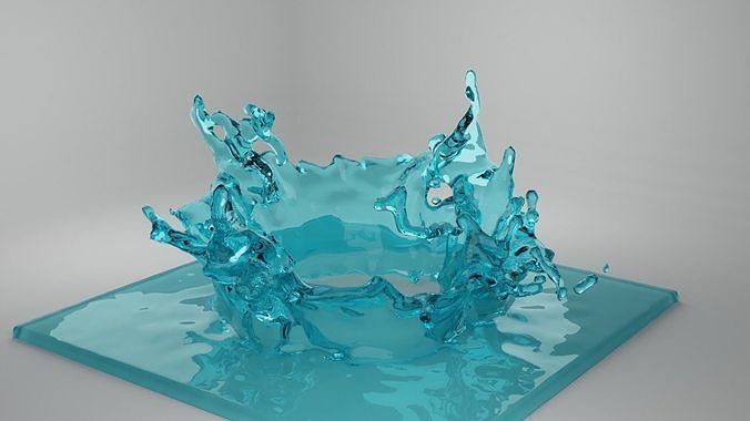 Water splash in crown 3D model 3D model | CGTrader