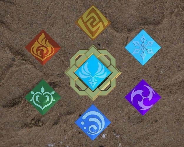 Genshin Impact Liyue Vision Collection 3D model 3D printable | CGTrader