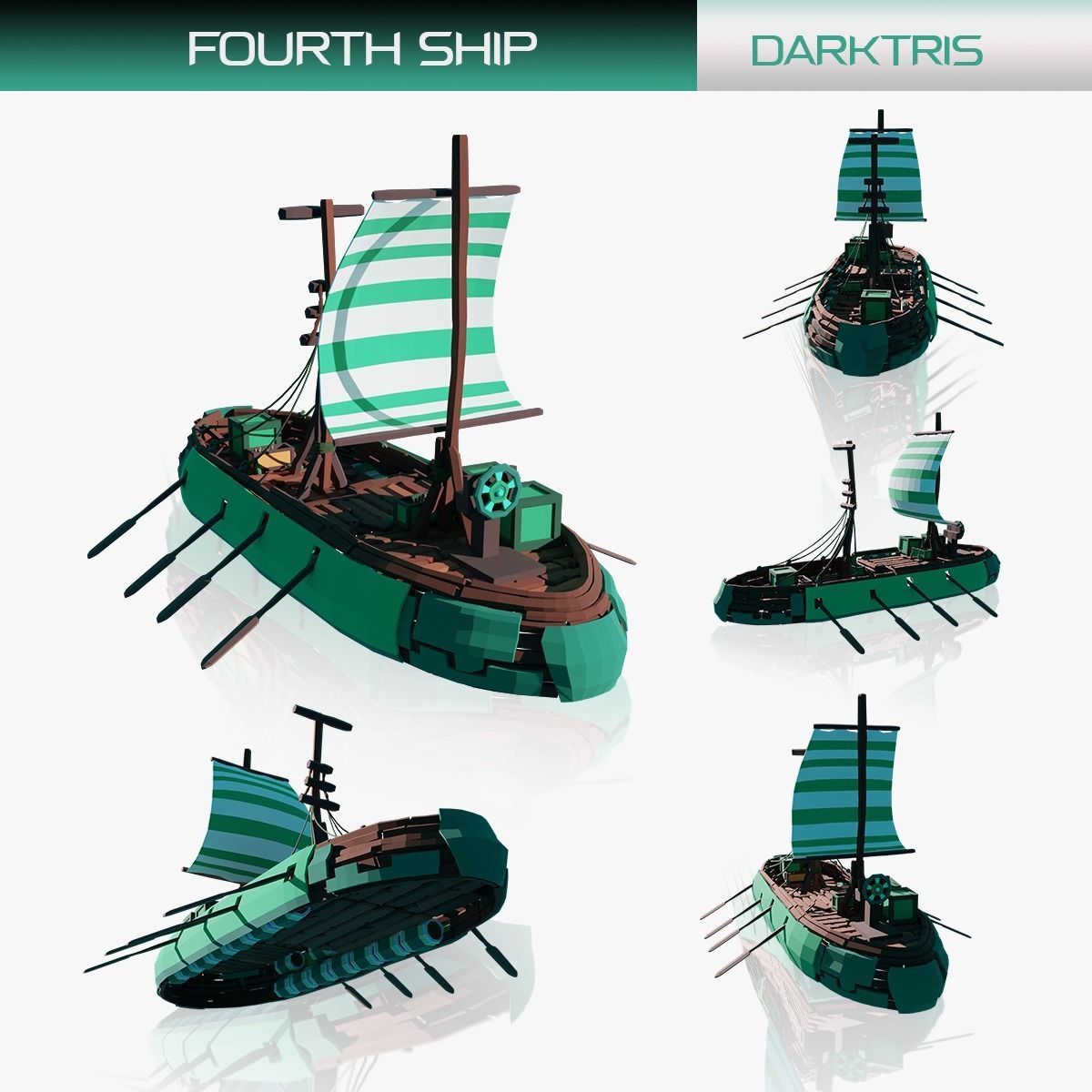 3D model Stylized Ship-4 VR / AR / low-poly | CGTrader