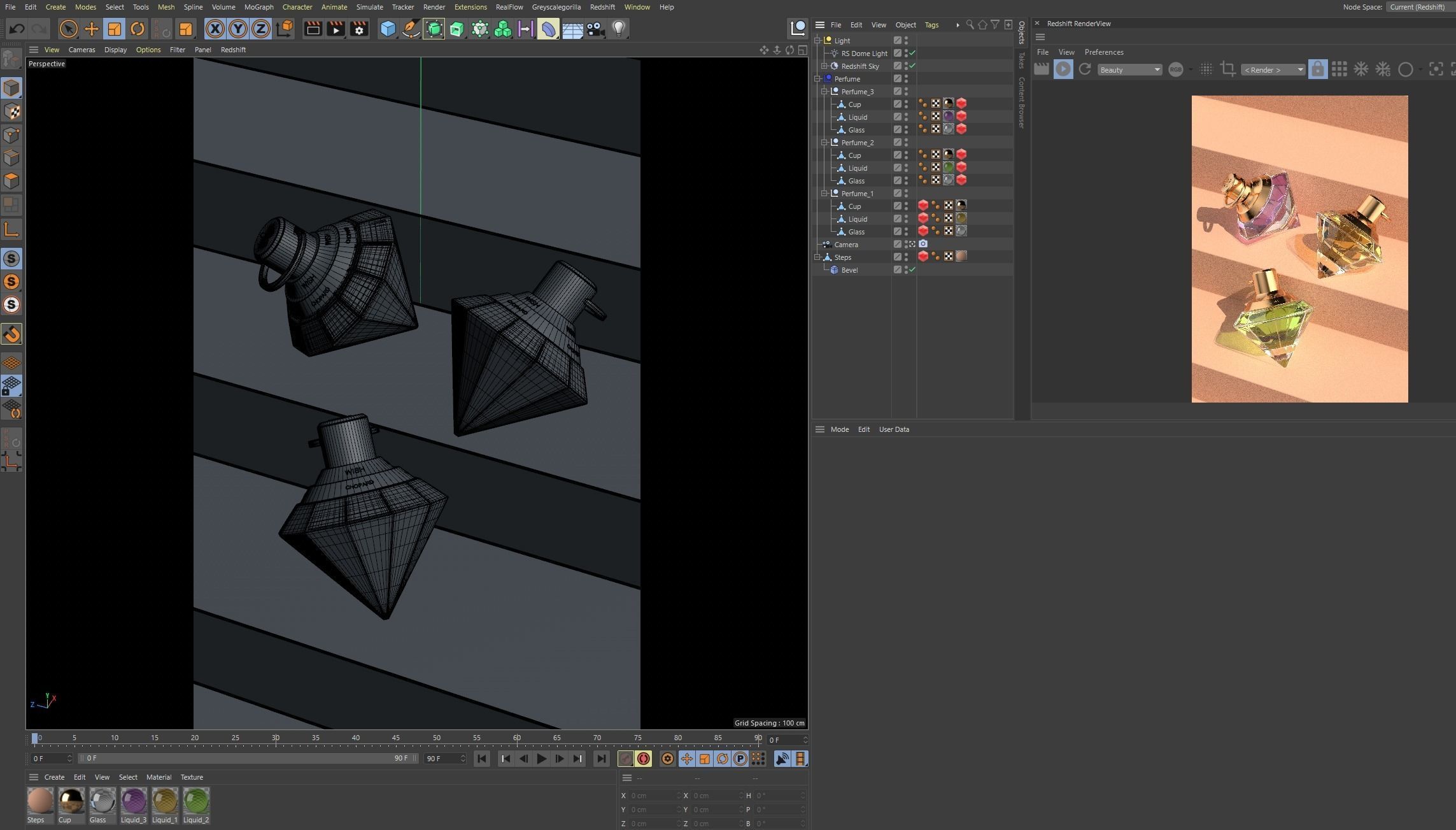 Chopard Perfume Project for C4D and Redshift Render 3D model | CGTrader