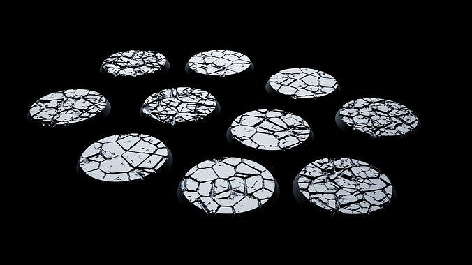 Cracked Desert miniature bases 3D model 3D printable | CGTrader