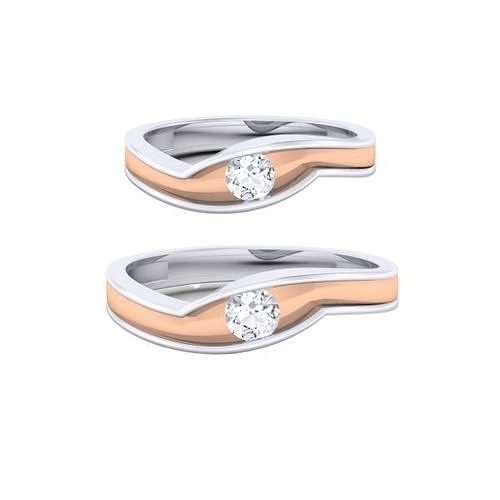 Solitaire Couple Band Rings 3D model 3D printable | CGTrader
