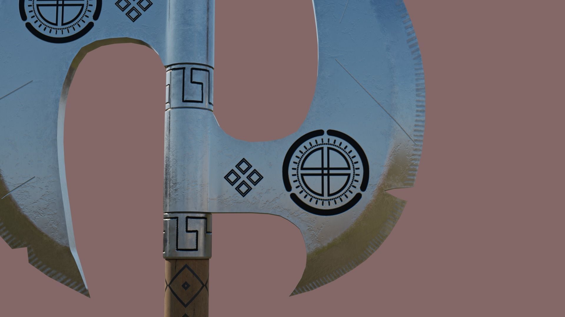 3D model Battle Axe Silver - Medieval Weapon All PBR Textures Included VR / AR / low-poly | CGTrader