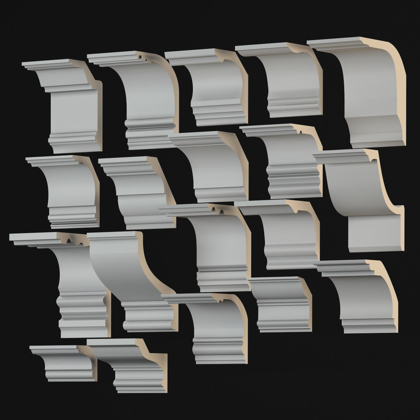3D model cornice set3 20model VR / AR / low-poly | CGTrader