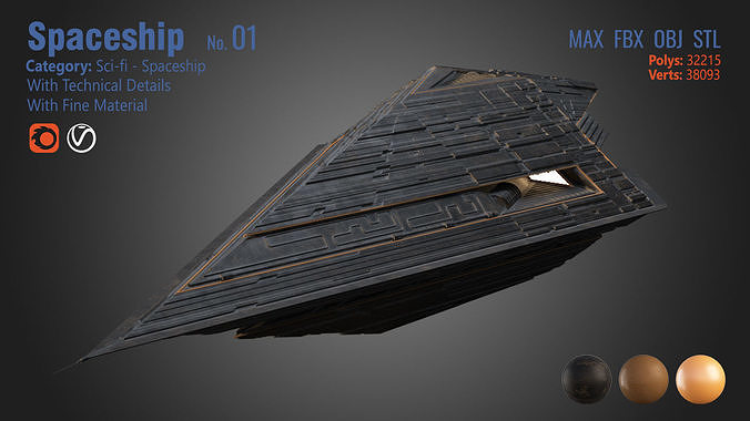 Spaceship 01 3D model | CGTrader