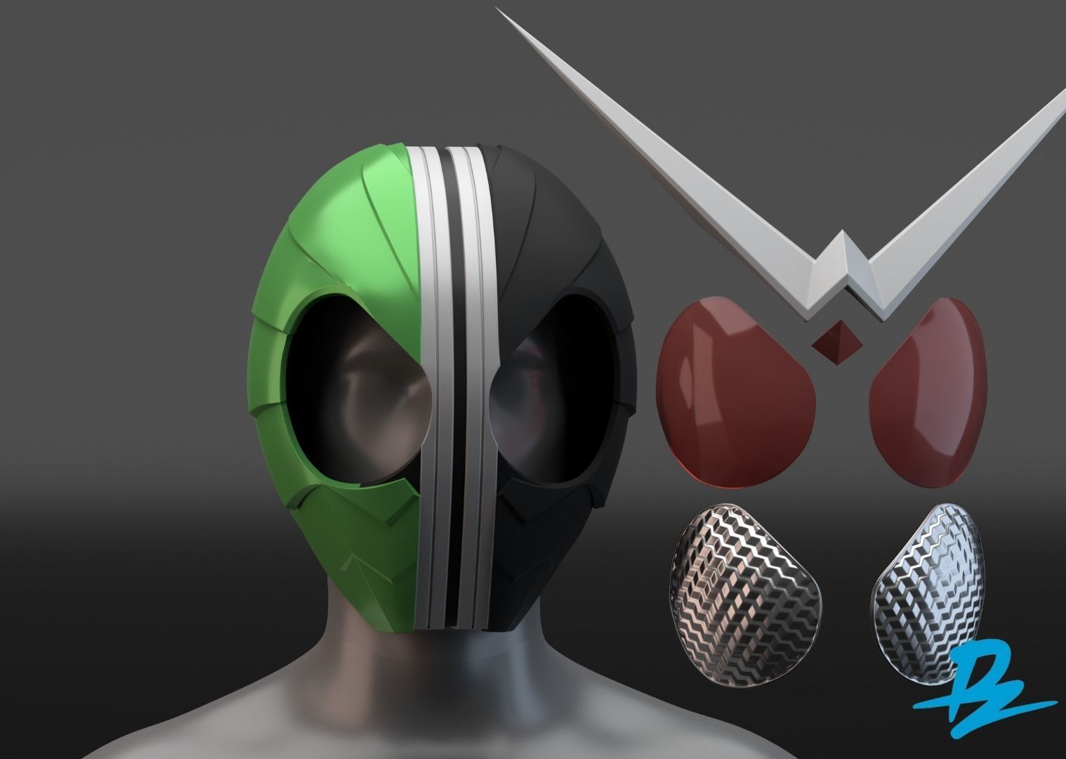 Kamen Rider W 3D model 3D printable | CGTrader