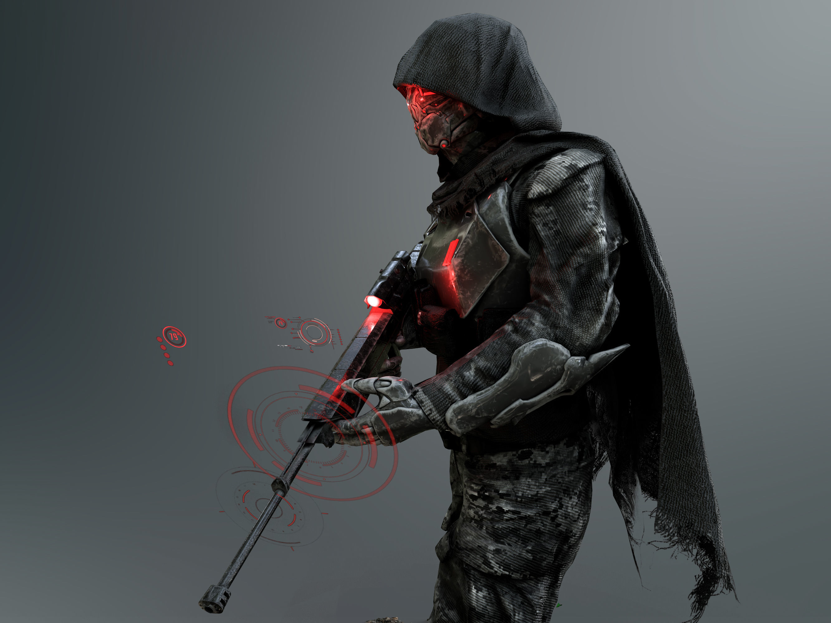 3D model Sci Fi Sniper Soldier VR / AR / low-poly rigged | CGTrader