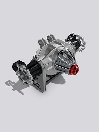 FUNNY CAR Rear End Differential N Brakes 3D model 3D printable | CGTrader