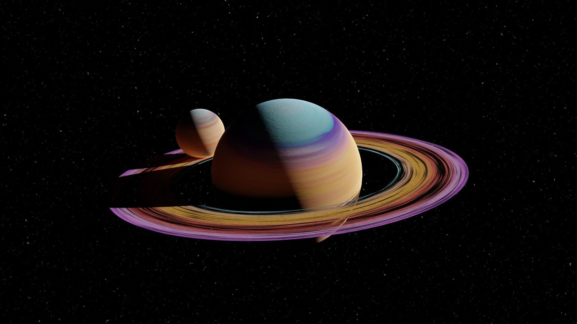 Stylized Planet system 4K free VR / AR / low-poly 3D model | CGTrader