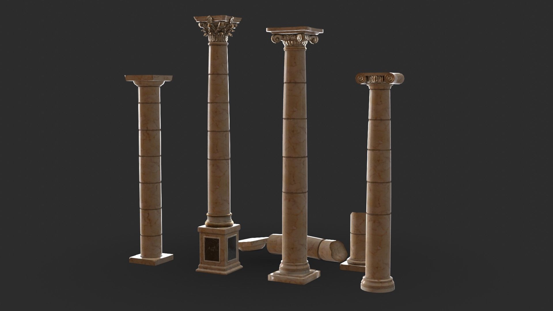 3D model Columns Modular 03 VR / AR / low-poly | CGTrader