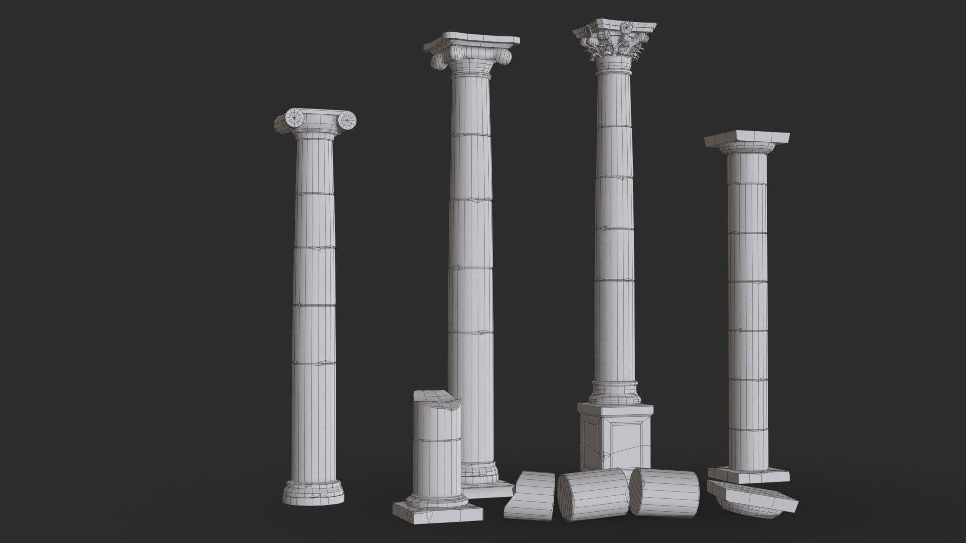 3D model Columns Modular 04 VR / AR / low-poly | CGTrader