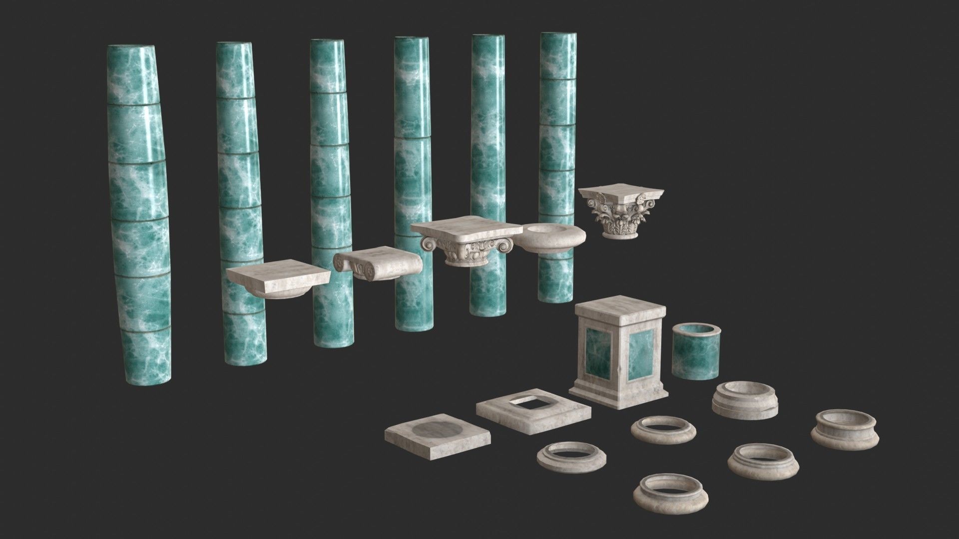 3D model Columns Modular 04 VR / AR / low-poly | CGTrader