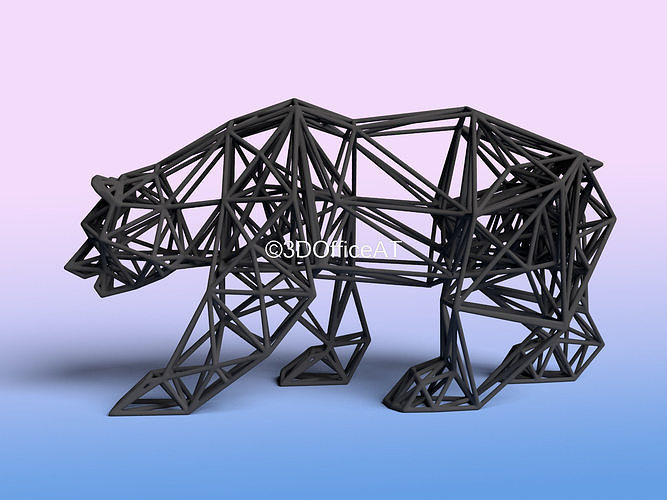 BEAR - WIRE ART - SLA PRINT 3D model 3D printable | CGTrader