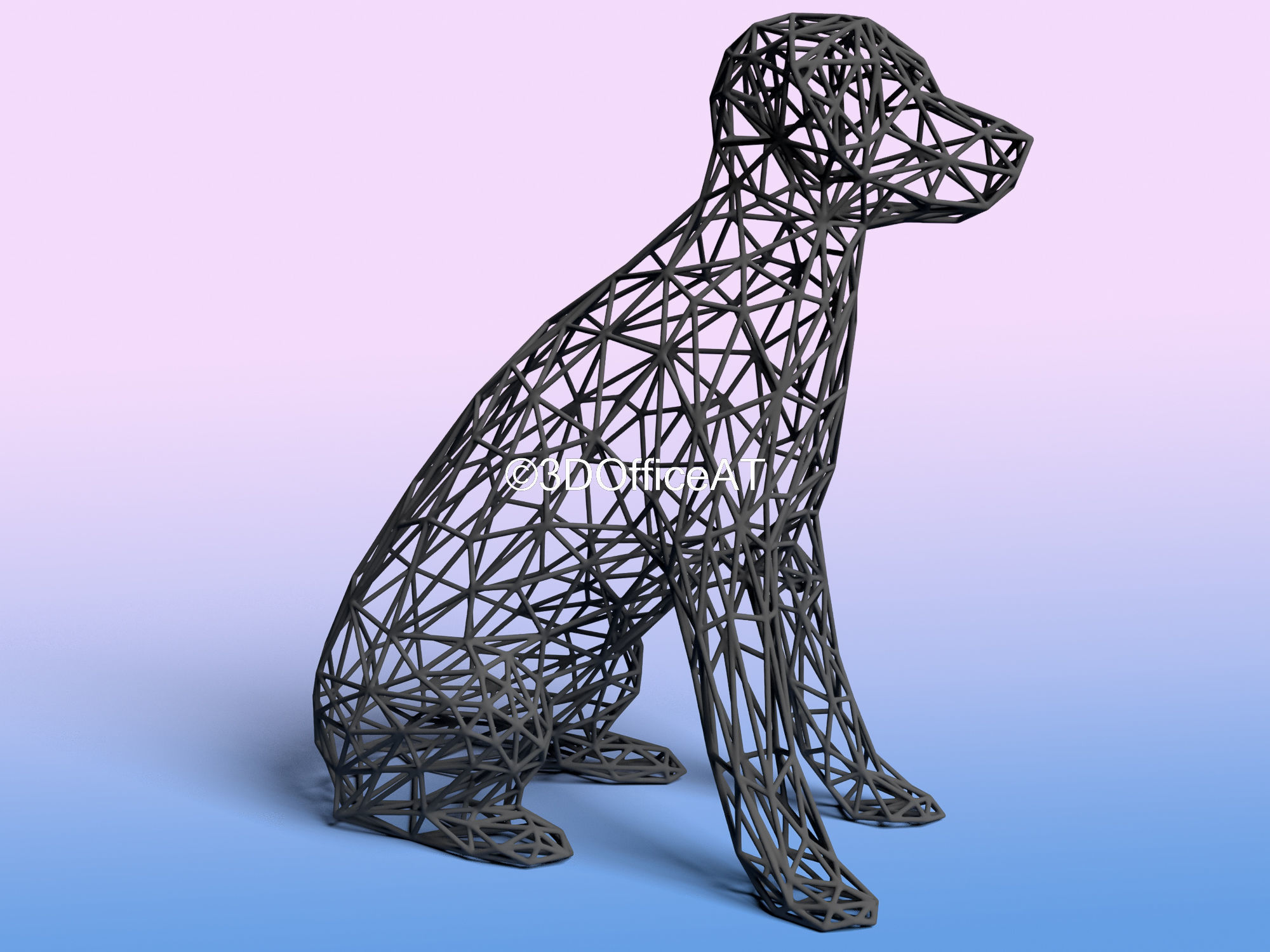WIRED LABRADOR - 3D WIRE ART 3D model 3D printable | CGTrader