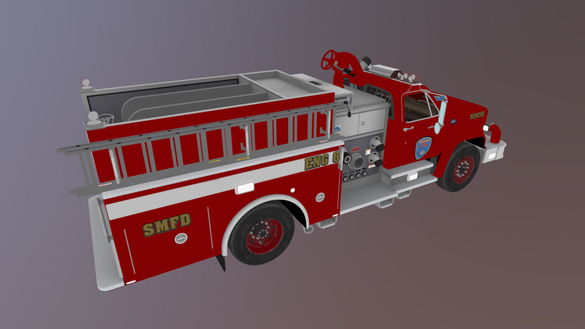 3D model Vintage fire truck VR / AR / low-poly | CGTrader