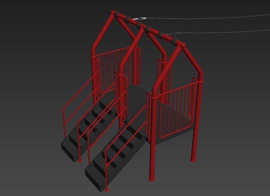 kids outdoor zipline playground for park school 3D model | CGTrader