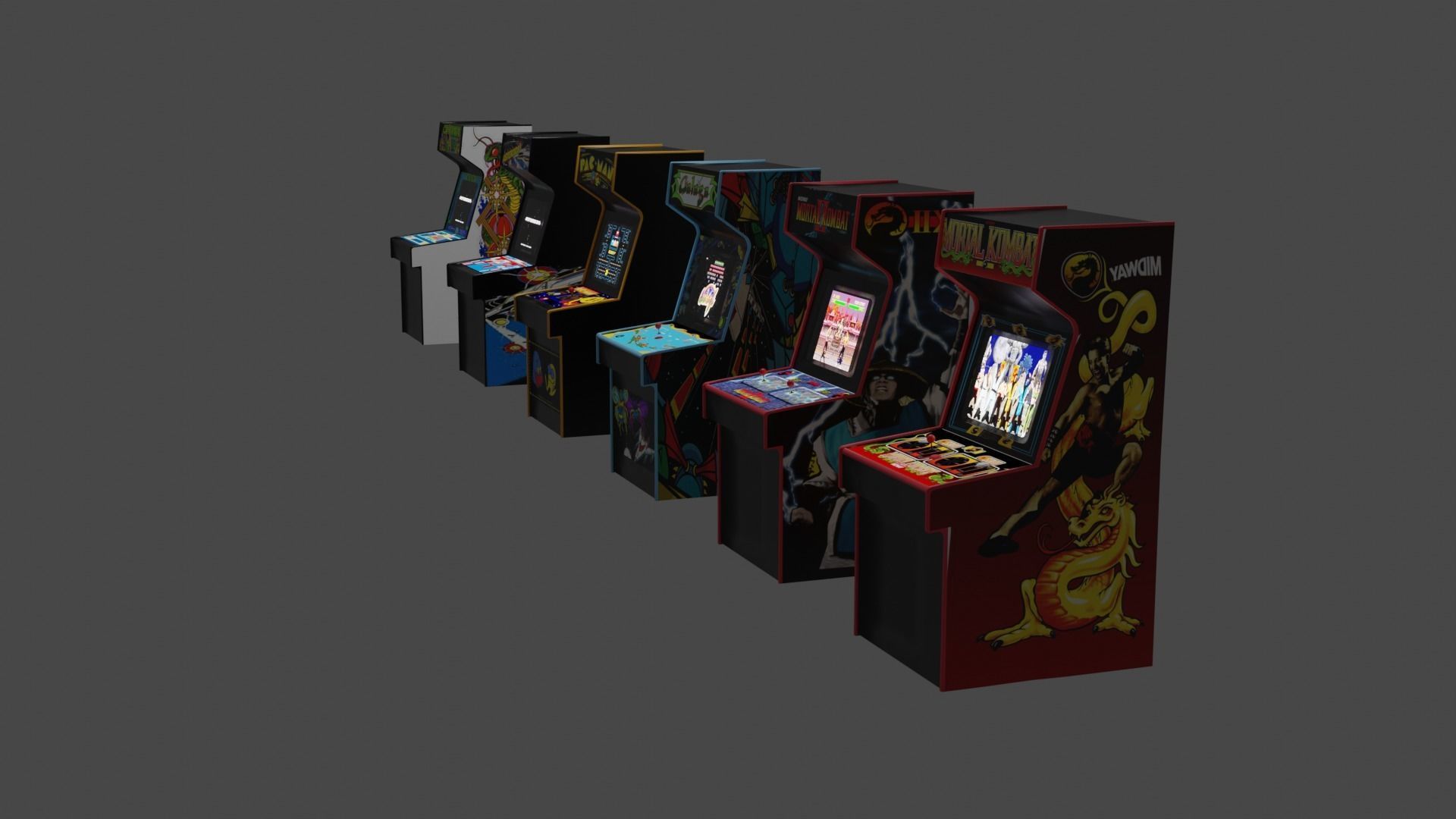 Arcade machines free 3D model | CGTrader