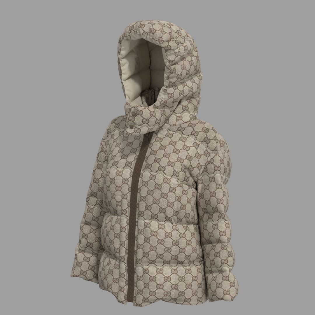 Gucci Puffer Hoodie 3D model | CGTrader